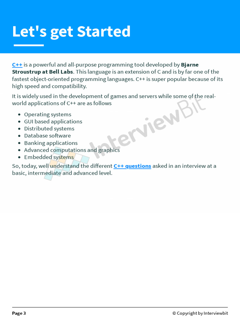 Cpp Interviw Question Pdf C Class Computer Programming 6703