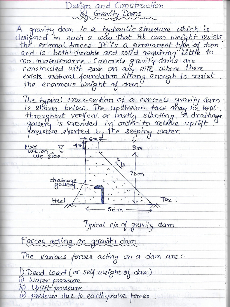 Design and Construction of Gravity Dams | PDF
