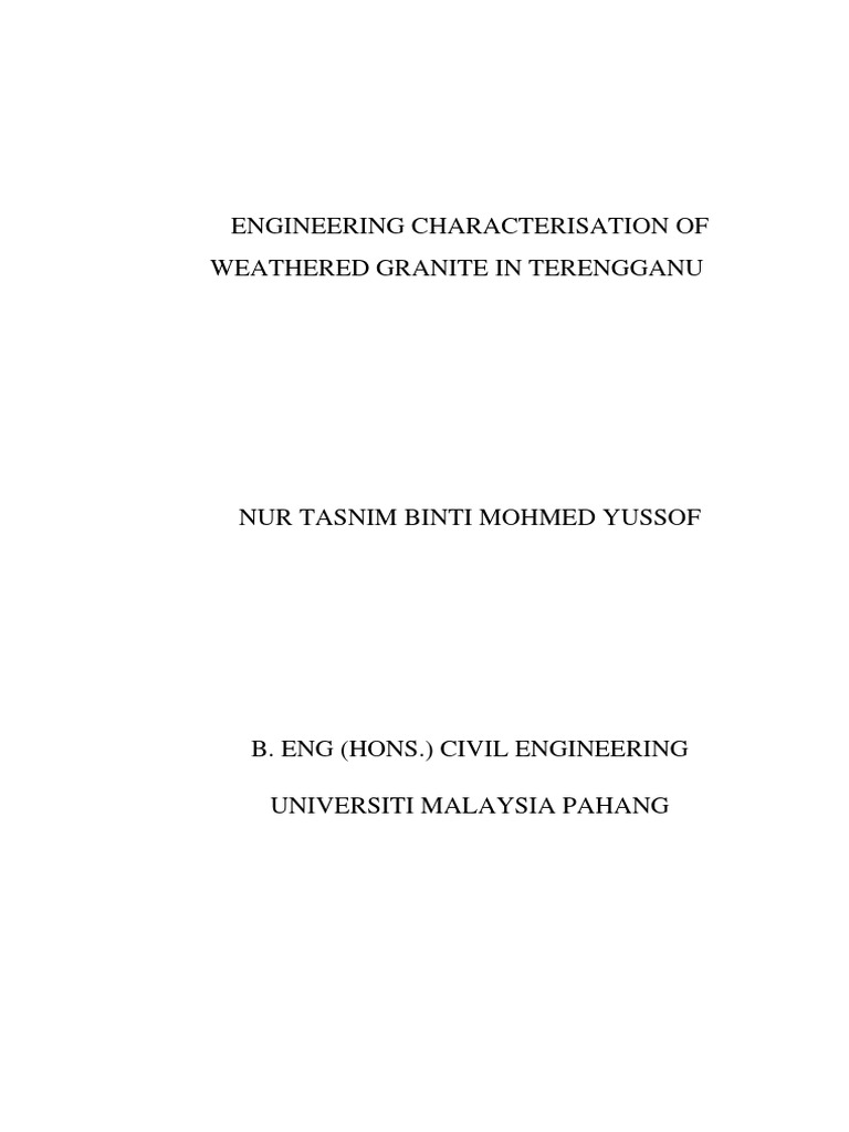 DRAFT FYP 1 280623 (Tasnim) | PDF | Weathering | Rock (Geology)