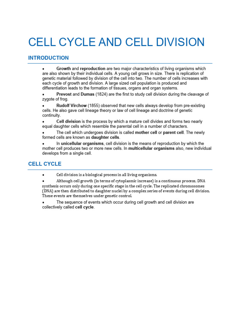 Chapter 10 Cell Cycle and Cell Division | PDF | Meiosis | Mitosis