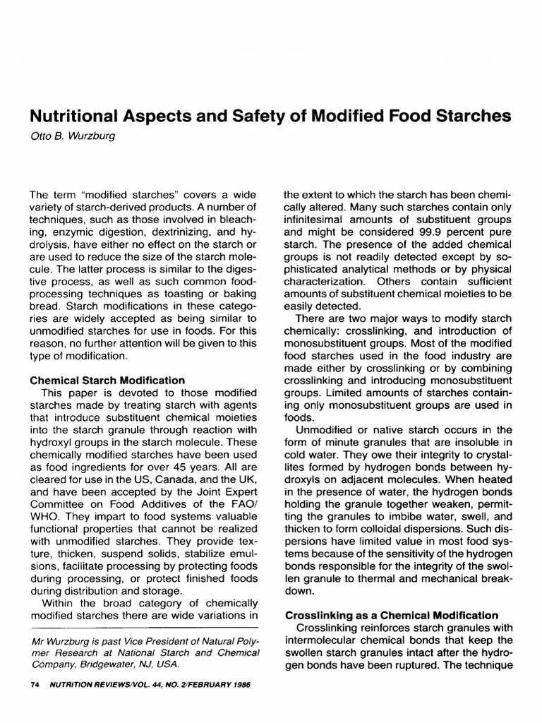Nutrition Reviews - February 1986 - Wurzburg - Nutritional Aspects and Safety of Modified Food ...