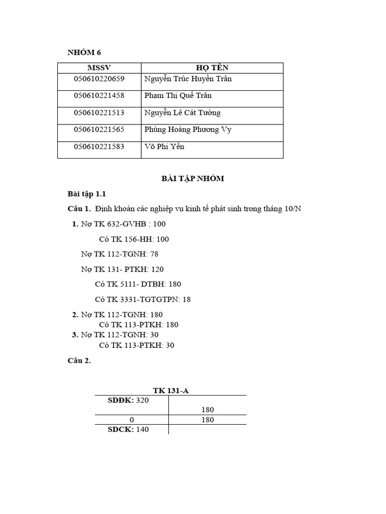 KTTC chương 1.1 nhóm 6 | PDF