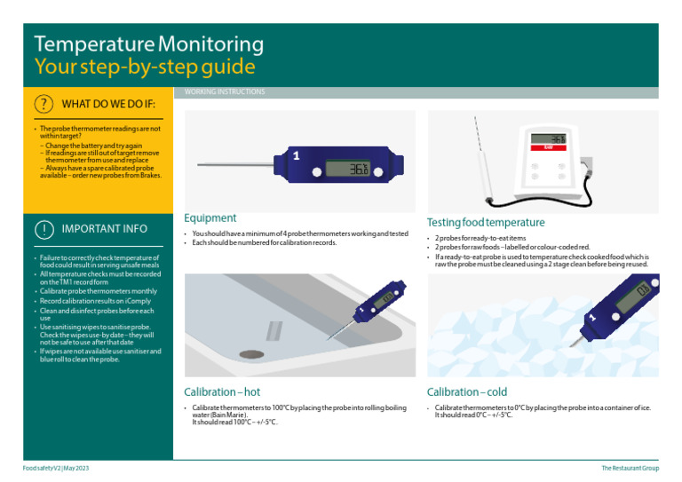 Food Safety: Temperature Monitoring Guide | PDF | Thermometer | Food ...