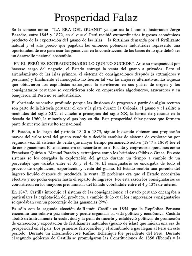 Prosperidad Falaz | PDF | América del Sur | Perú