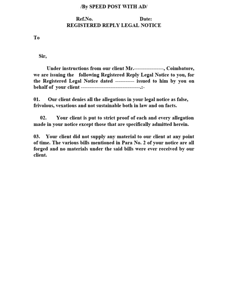 138 Reply Notice | PDF