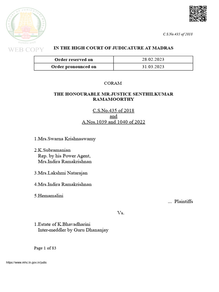 CS 435 of 2018 | PDF | Lawsuit | Pleading