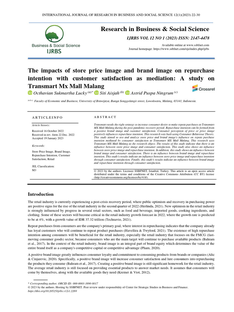 Brand Image and Price Impact on Repurchase | PDF | Consumer Behaviour ...