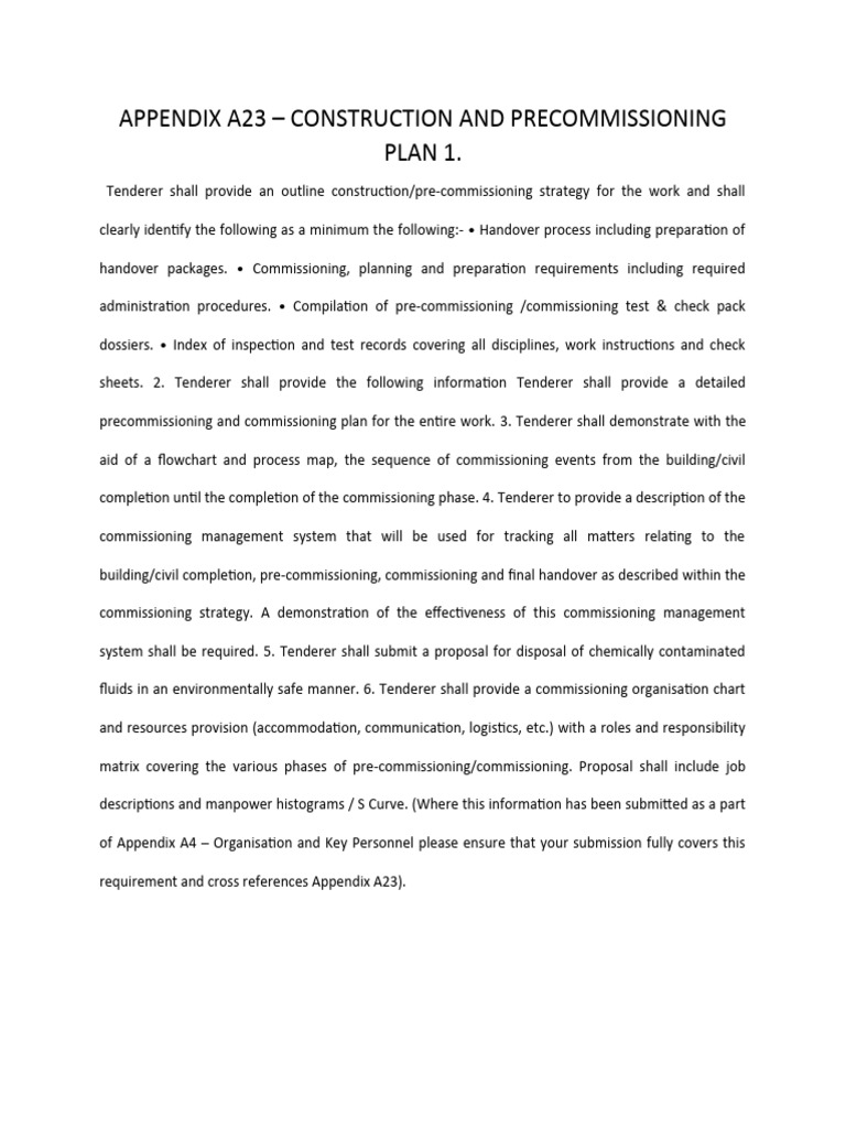 Commissioning Plan | PDF