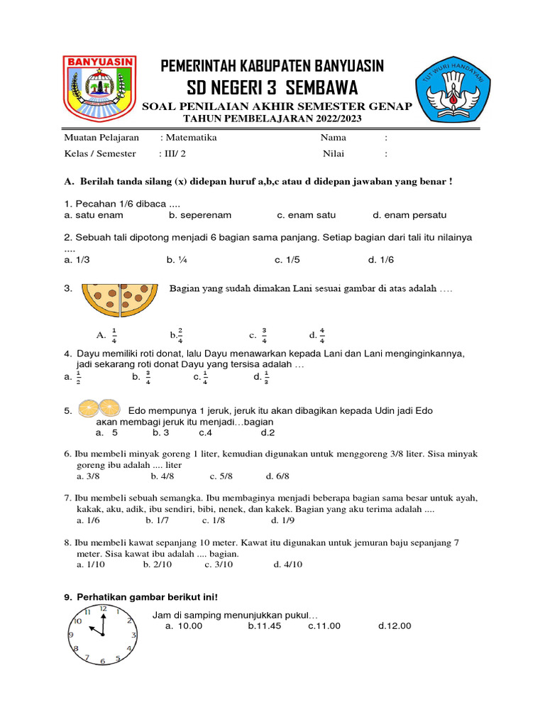 MATEMATIKA Kelas 3 | PDF