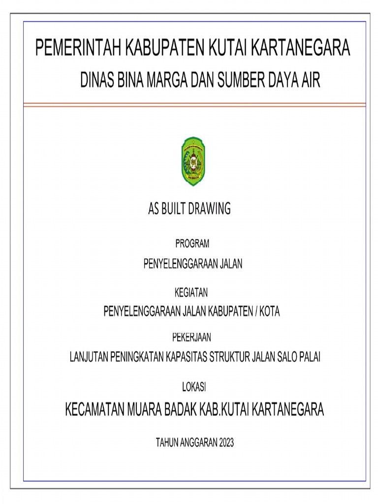 Gambar As Built Drawing Salo Palai | PDF