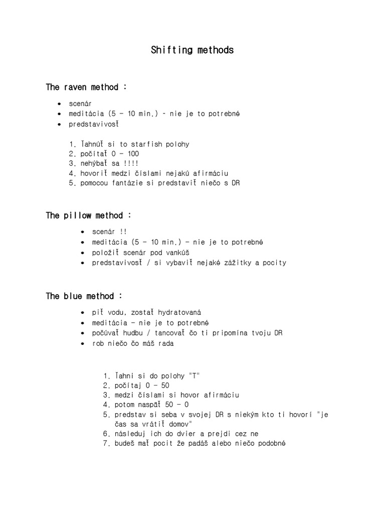 Shifting Methods | PDF