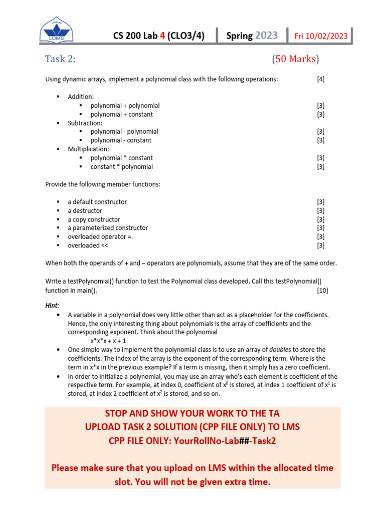 Lab 4 - Task2 | PDF | Constructor (Object Oriented Programming ... Lab 4 - Task2 | PDF | Constructor (Object Oriented Programming ...
