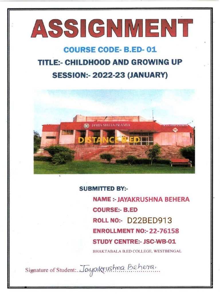 B.ed Assignment - Compressed | PDF