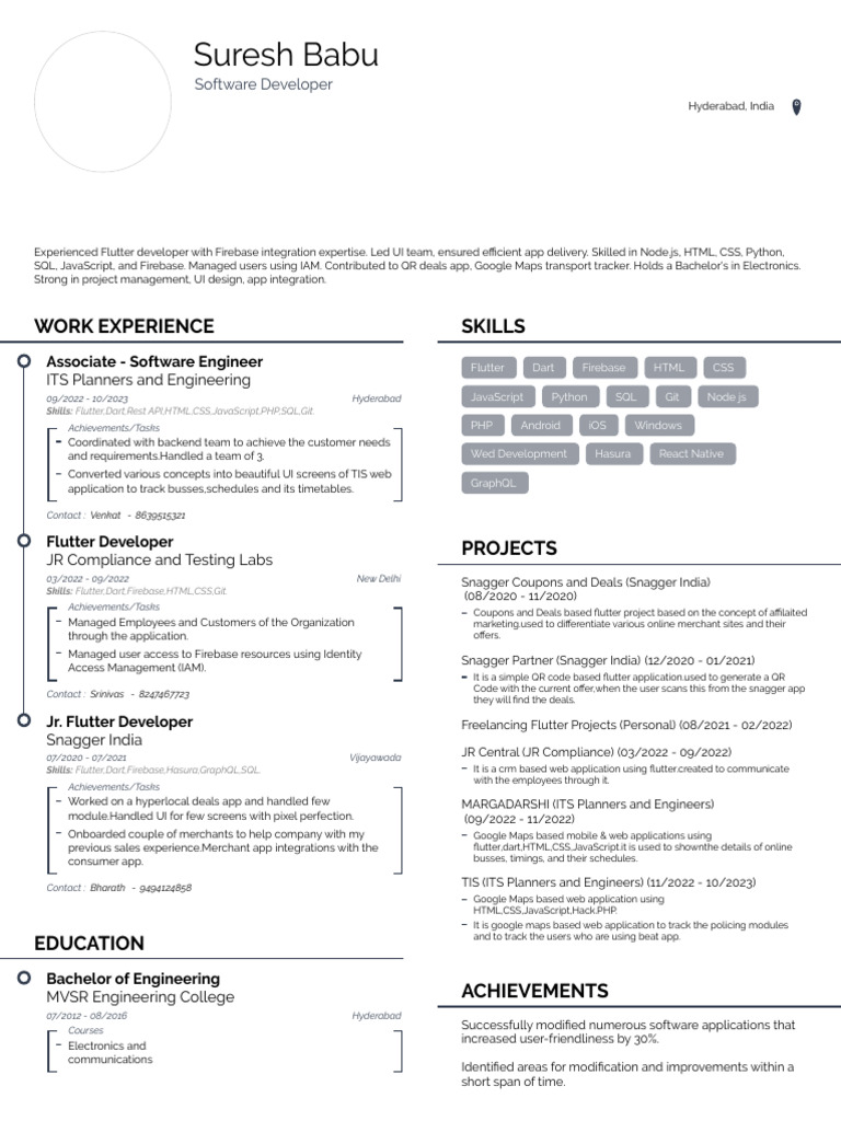 Resume Suresh Babu | PDF | Web Application | Application Software