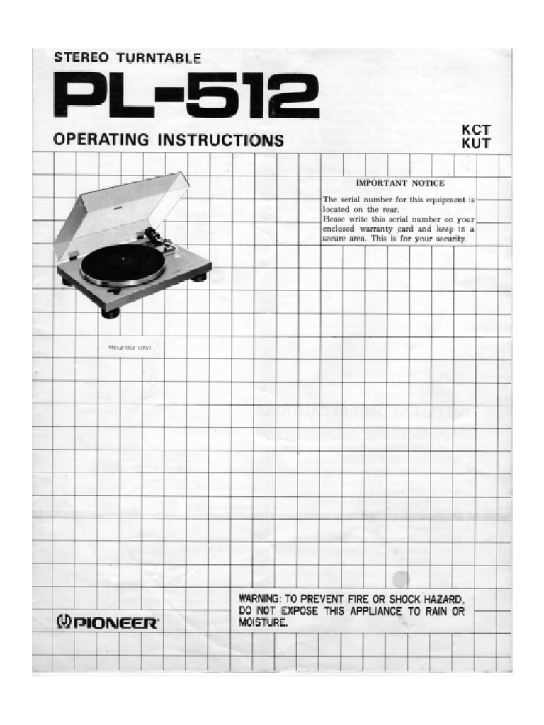 Pioneer PL-512 - Owner Manual | PDF