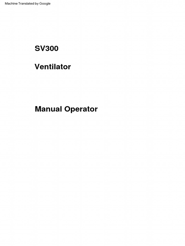 SV300 Operators Manual | PDF
