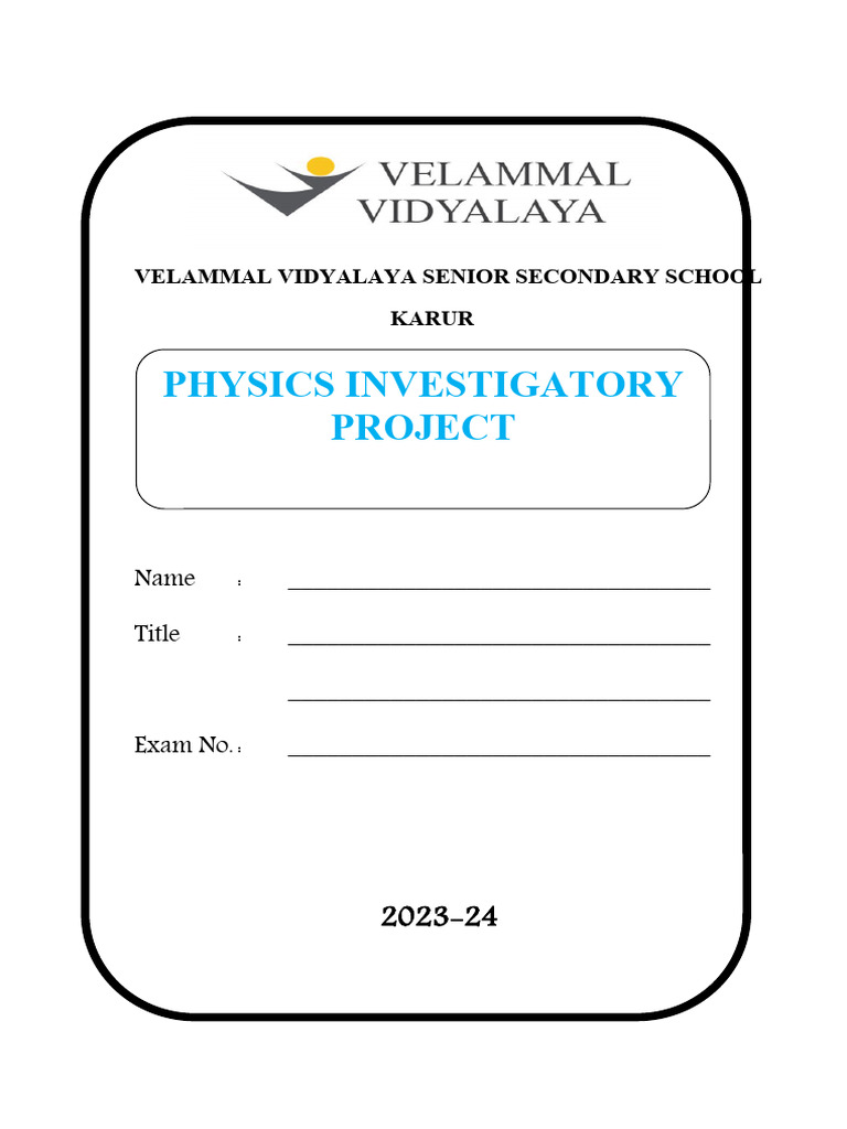 Physics Project Front Page FINAL | PDF | Gratitude