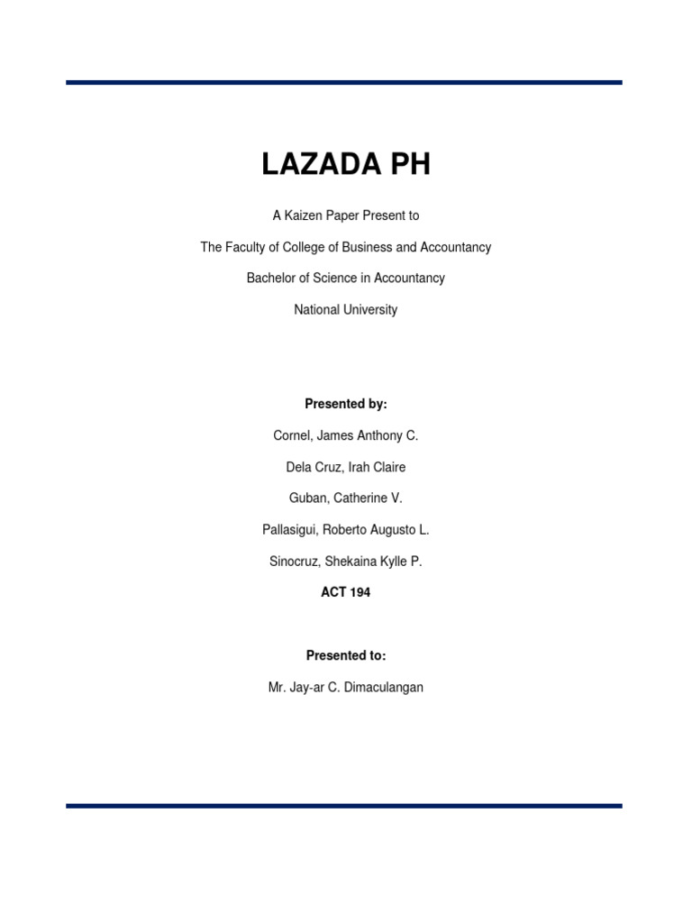 Sample Kaizen Paper 1 - FIVEGEN | PDF | E Commerce | Online Shopping