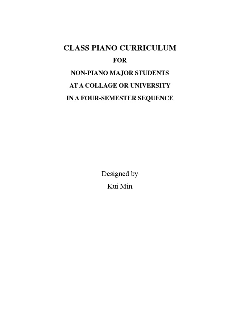 Class Piano Curriculum Guide | PDF | Chord (Music) | Harmony