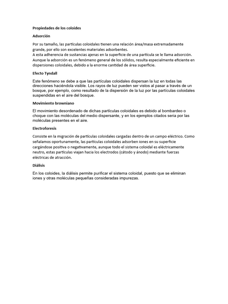 Propiedades de Los Coloides | PDF