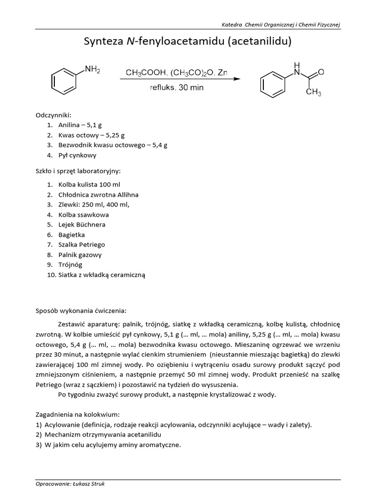 Lab 2 Acetanilid | PDF