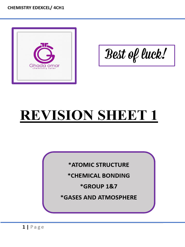 Edexcel Chemistry Revision Questions | PDF