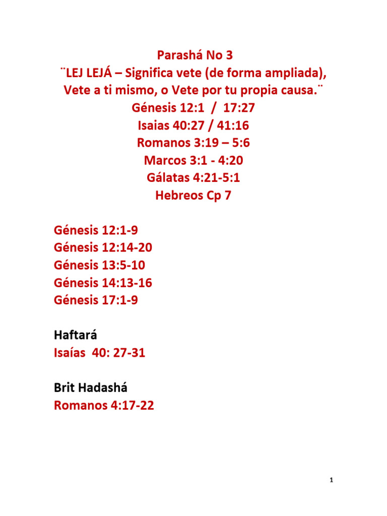 Parashot No 3 Lej Lejá 2018 | PDF | Abrahán | Creencia religiosa y doctrina