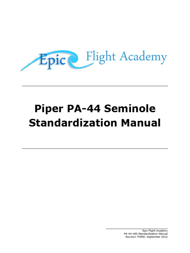 PA44 Standardization Manual Current | PDF | Takeoff | Air Traffic Control
