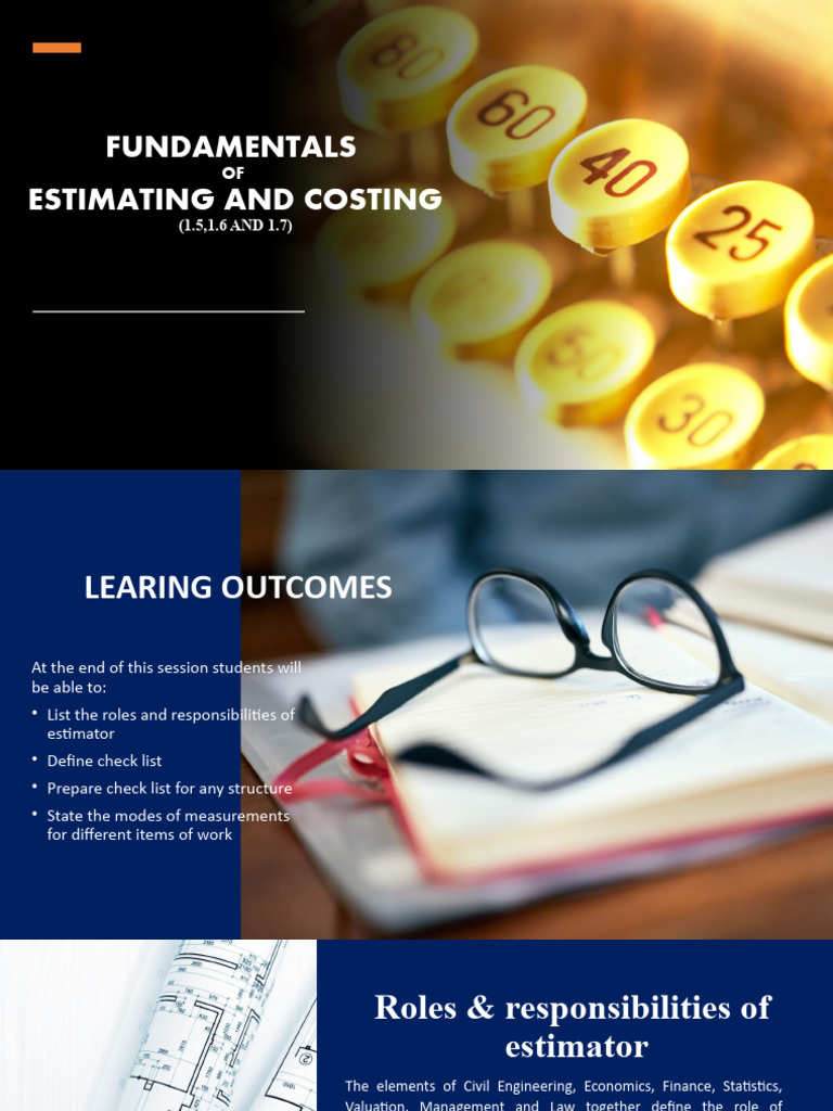 Estimating & Costing Basics | PDF | Concrete | Length