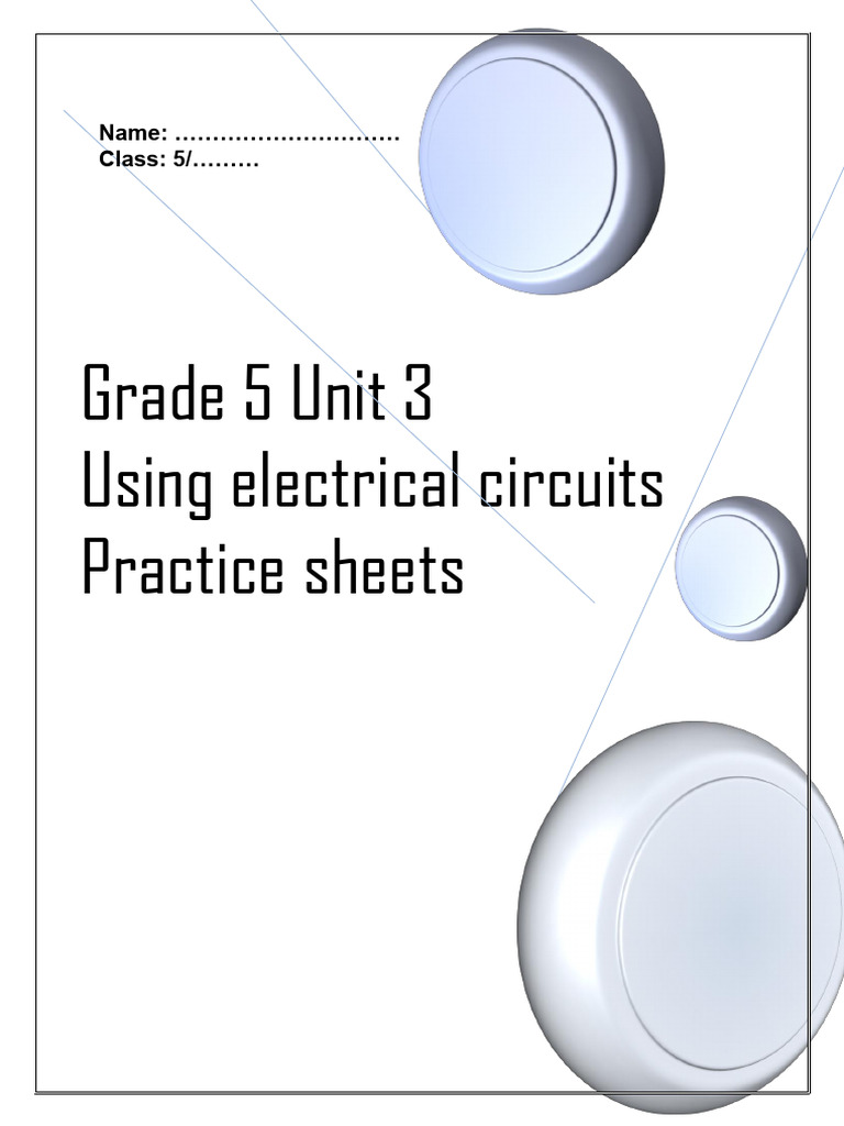 Grade 5 Electrical Circuits Practice | PDF | Series And Parallel ...