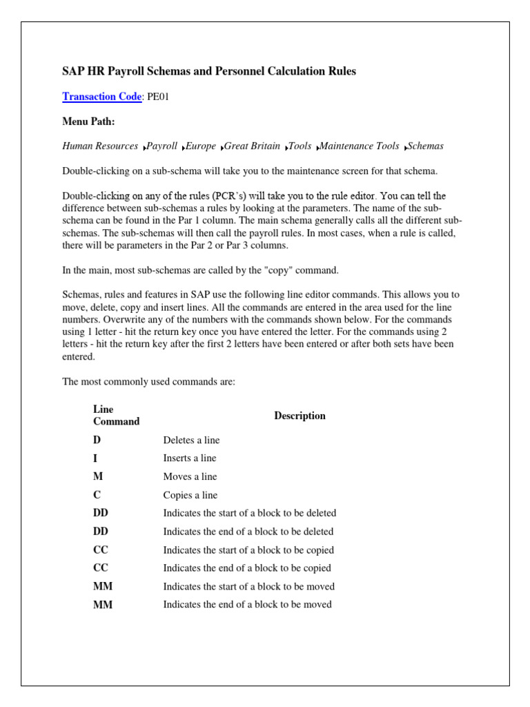 SAP HR Payroll Schemas and Personnel Calculation Rules | PDF | Parameter (Computer Programming ...