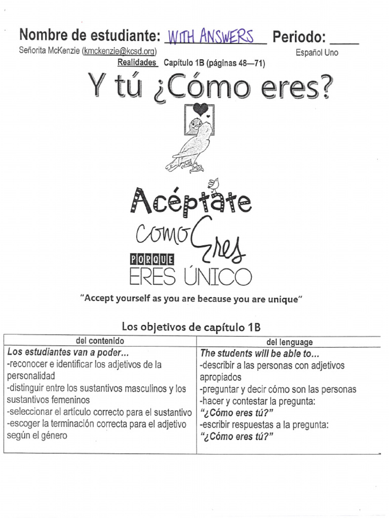 Ch.1B (Packet Answers) | PDF