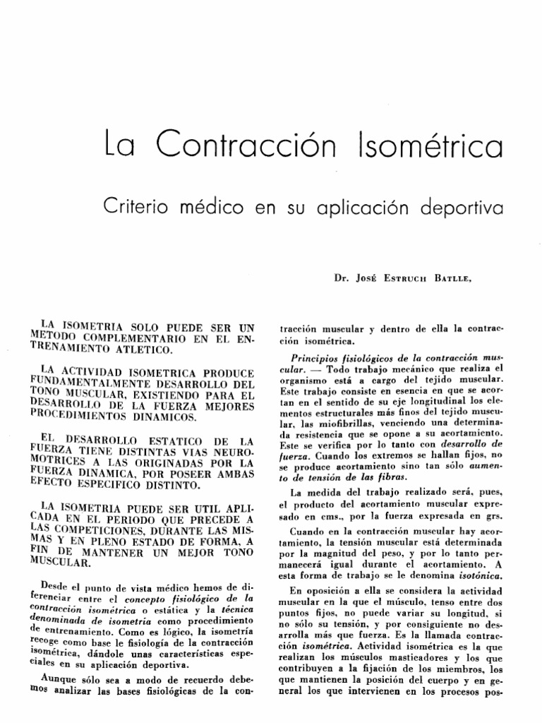 La Contracción Isometrica | PDF | Contracción muscular | Músculo ...