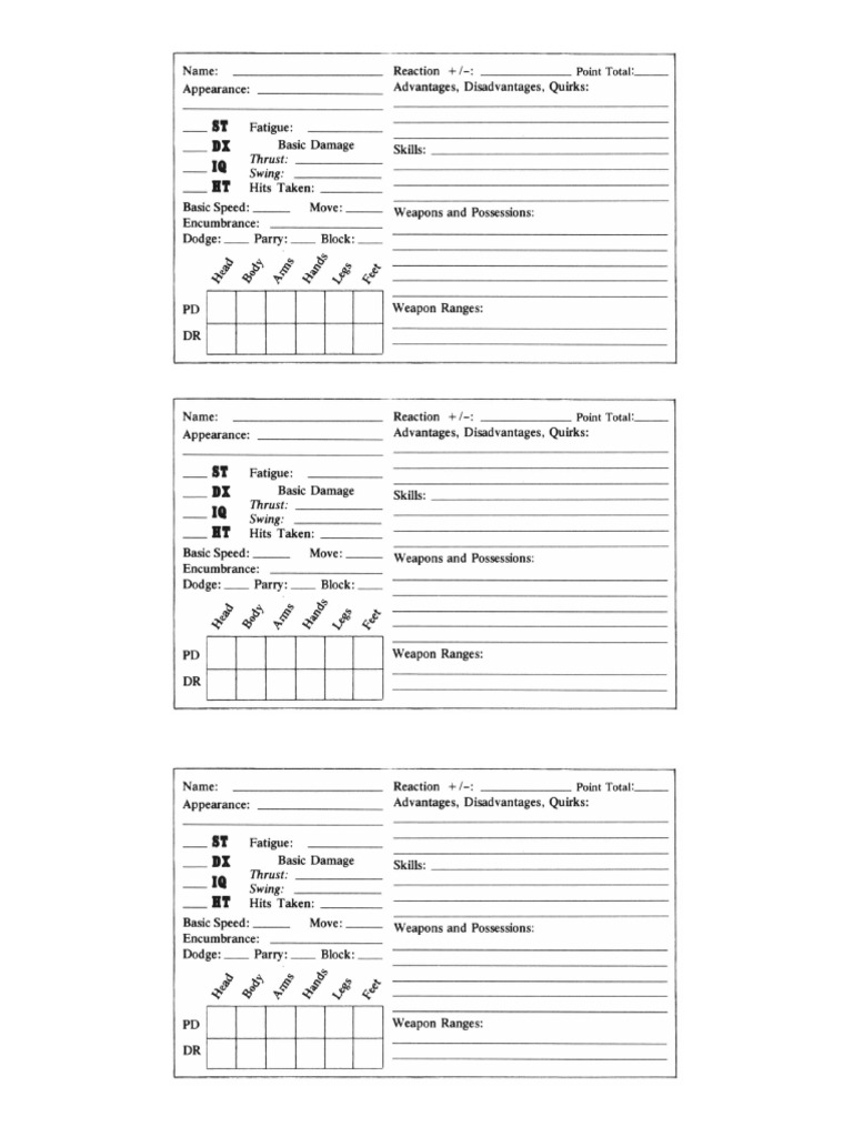 NPC Sheet | PDF