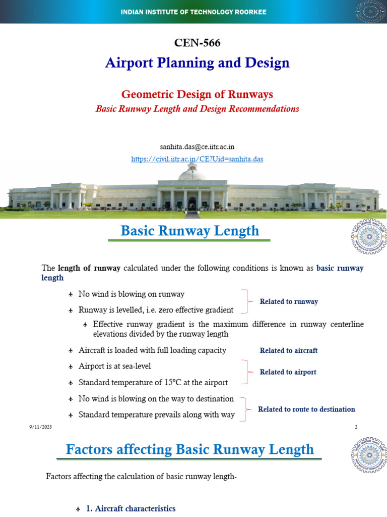 Module 2 - Basic Runway Length and Design Considerations 11-09-2023 | PDF | Runway | Takeoff