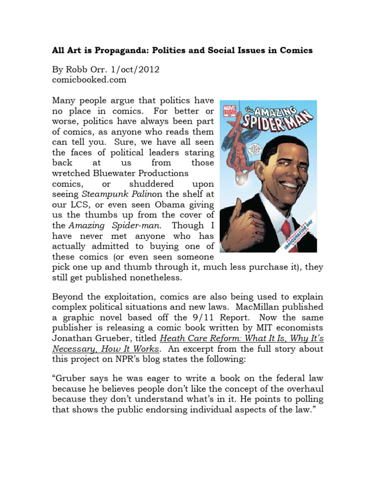 Art as Political Propaganda in Comics | PDF | Comics | Propaganda