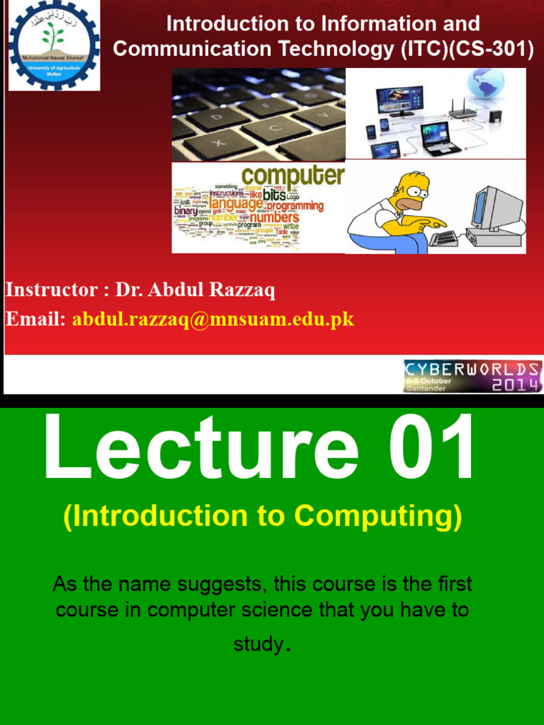 ICT Lecture 01 | PDF | Information Technology | Information