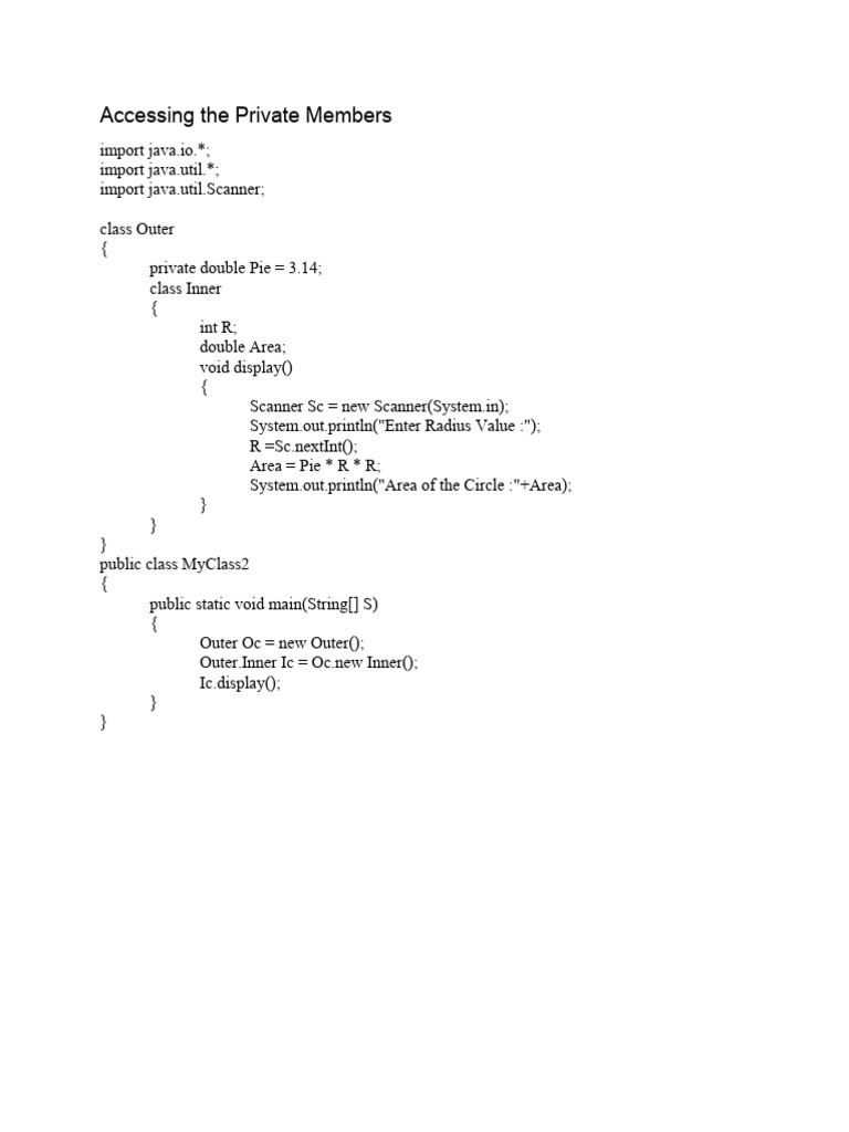 Inner Class Program Collection | PDF | Software Development ...