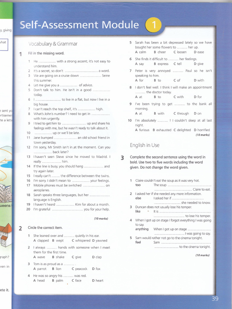 Upstream Upper-Intermediate B2+ - Units 1&2 - Self-Assessment | PDF Upstream Upper-Intermediate B2+ - Units 1&2 - Self-Assessment | PDF