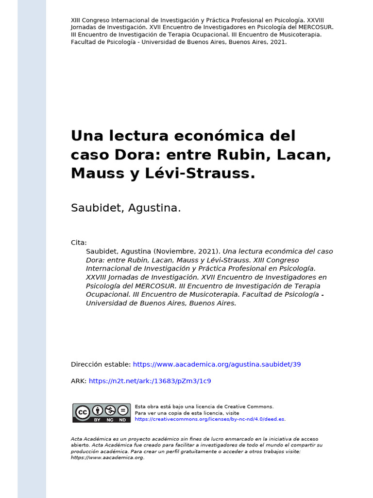 Saubidet, Agustina (2021) - Una Lectura Económica Del Caso Dora Entre ...
