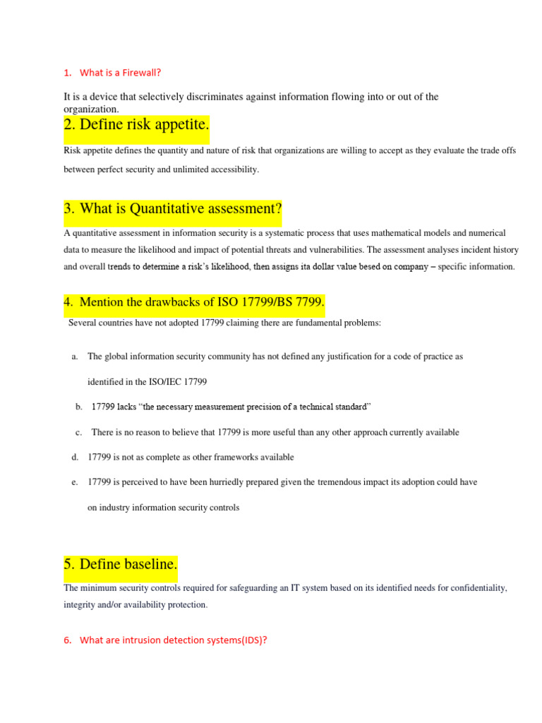 Unit 4,5 - Highlighted QNS | PDF | Encryption | Information Security