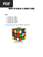 Rubik'S Cube Solution: Printable Cheat Sheet: Step 1: Cross Step 2 ...
