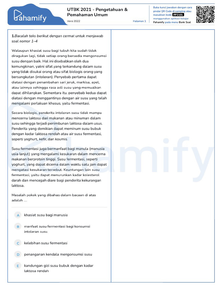 Soal UTBK 2021 - Pengetahuan & Pemahaman Umum | PDF
