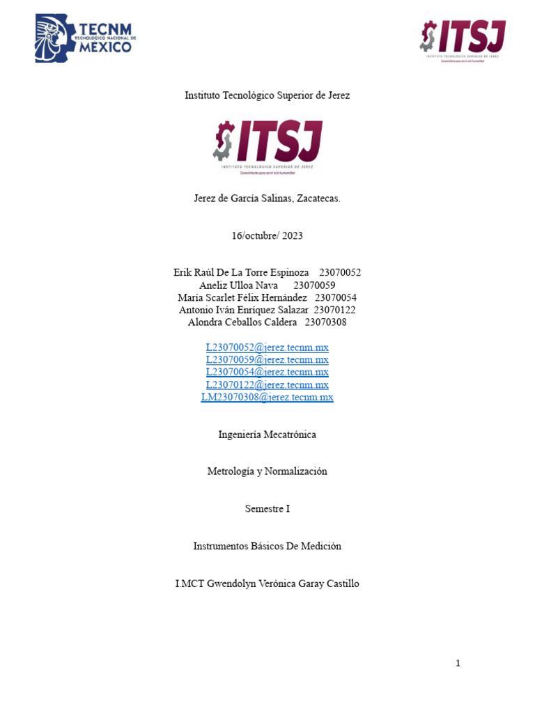 Instrumentos Básicos de Medición | Descargar gratis PDF | Medición ...