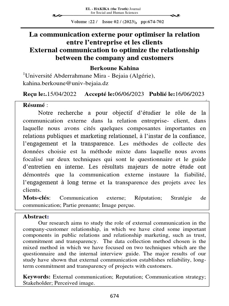Optimiser la communication externe entreprise-client | PDF | Business ...
