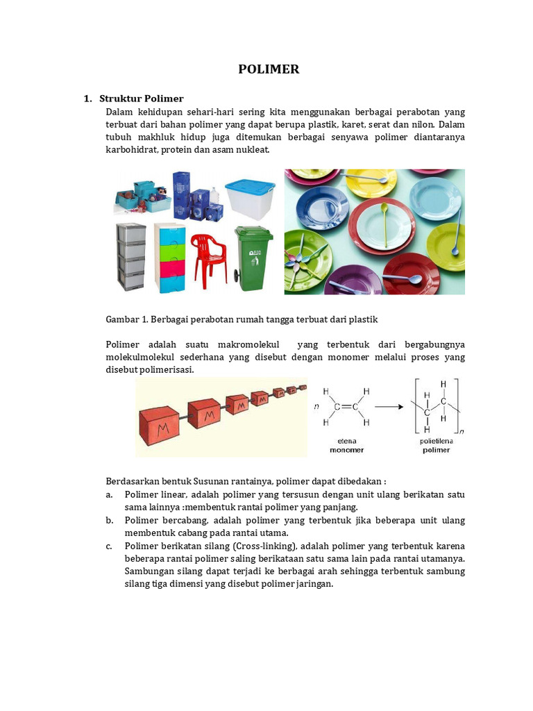 Struktur dan Jenis Polimer Sintetis | PDF