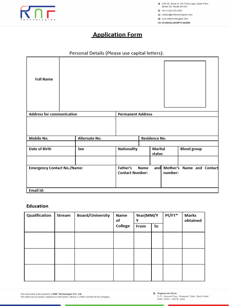 Application Form | PDF