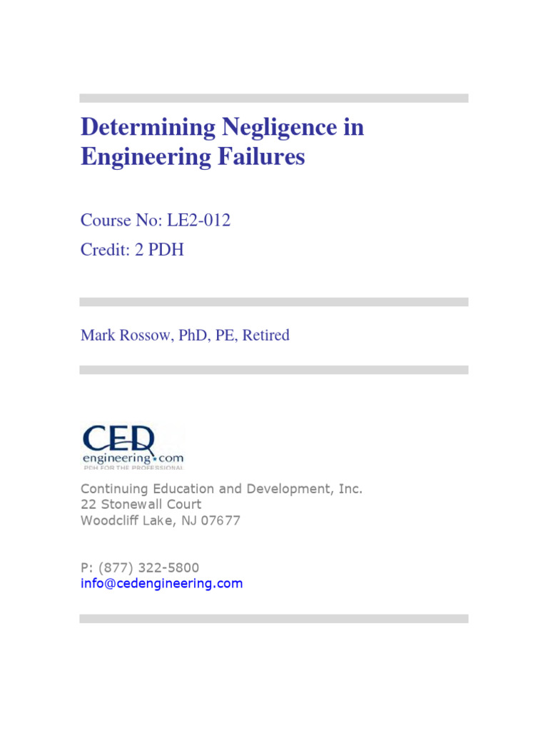 Determining Negligence in Engineering Failures Study Guide.R2 | PDF ...
