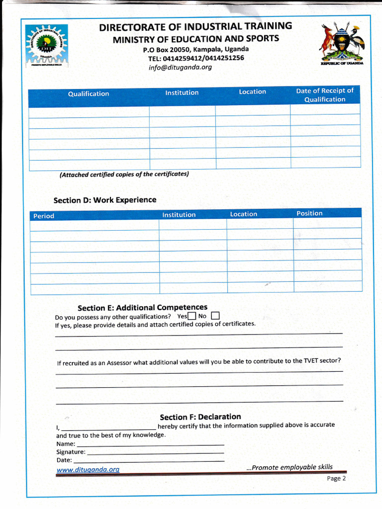 Dit Application Form Assessor - 024903 | PDF