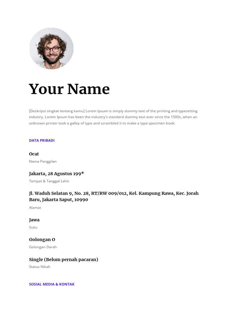 Free - CV Ta'Aruf Template by Mahr Indonesia | PDF